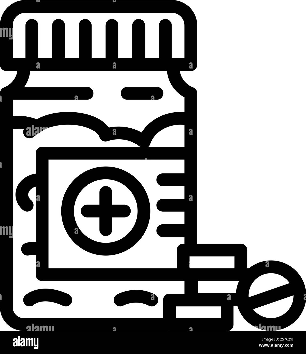 aspirin first aid line icon vector. aspirin first aid sign. isolated ...