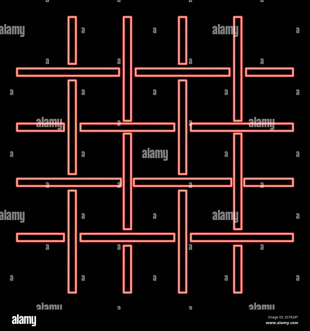 Neon fabric fibers Grid Cloth textile red color vector illustration image flat style light. Neon ...