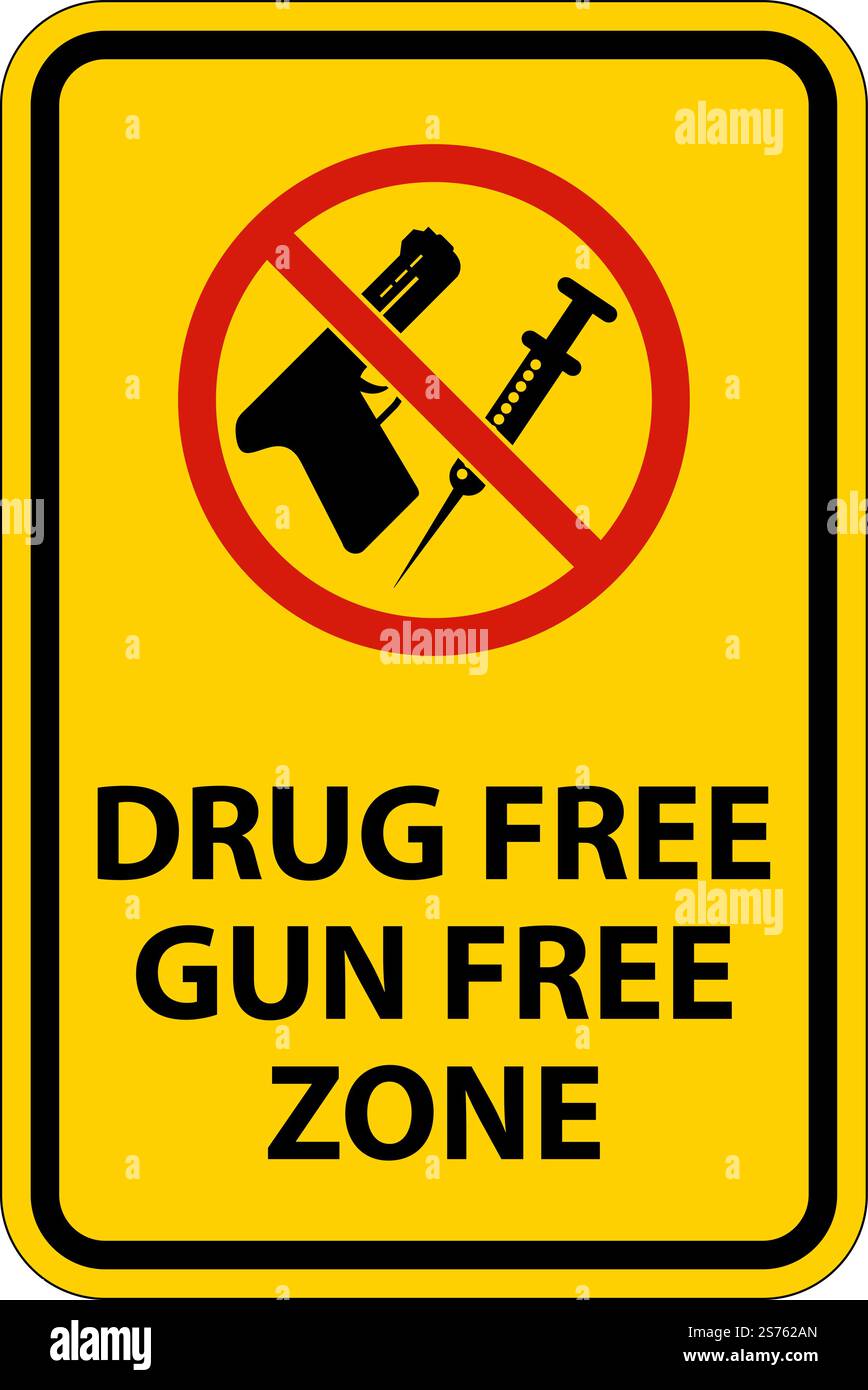 Property Gun Rules Sign Drug Free Gun Free Zone Stock Vector Image ...