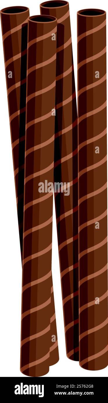 Snack wafer rolls icon cartoon vector. Biscuit stick. Roll food. Snack ...