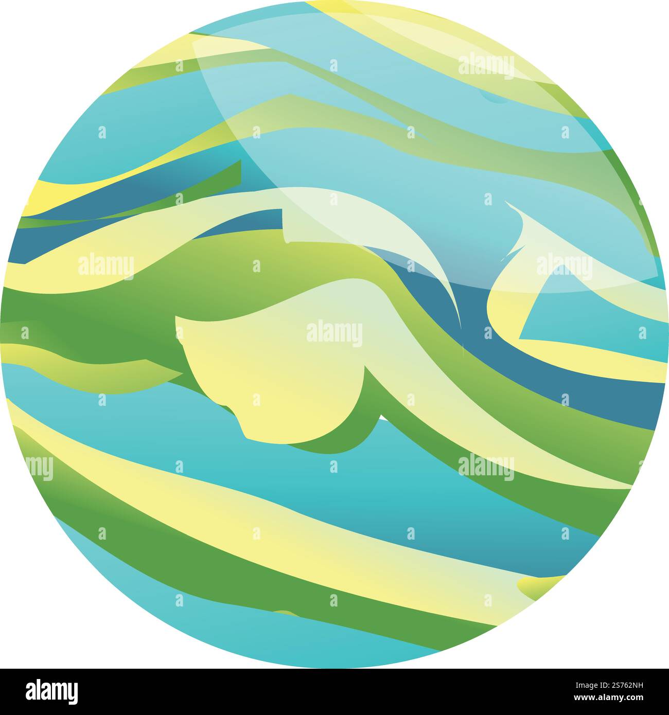 Green epoxy resin icon cartoon vector. Circle ball. Gradient gel. Green ...