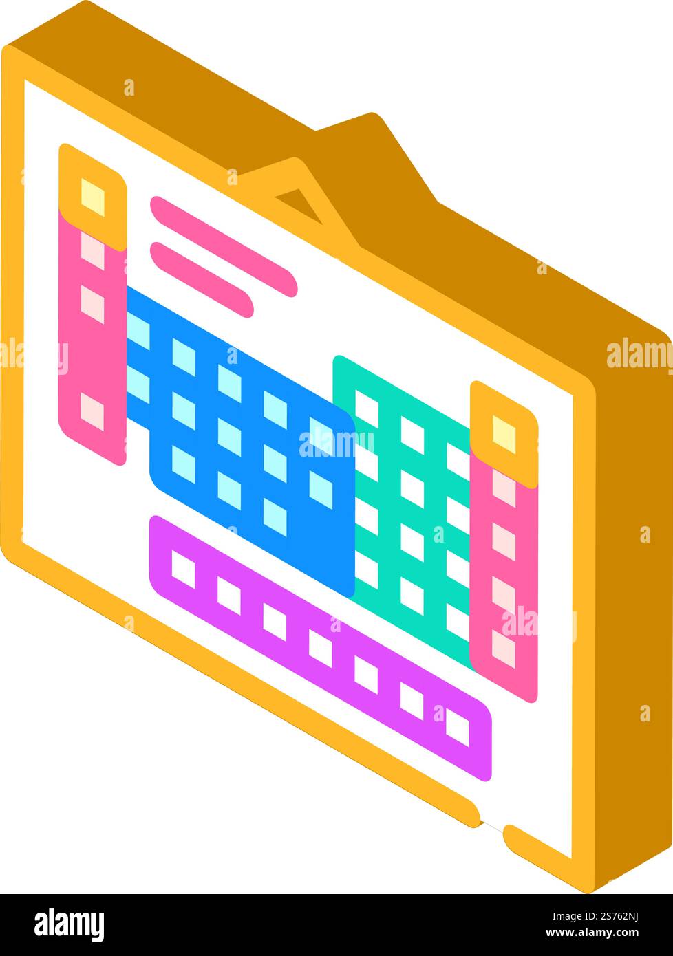 periodic table isometric icon vector. periodic table sign. isolated ...