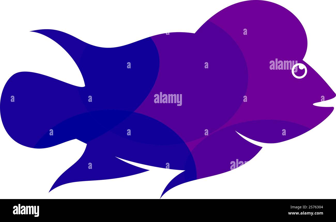 Louhan fish illustration flat design template vector Stock Vector Image ...