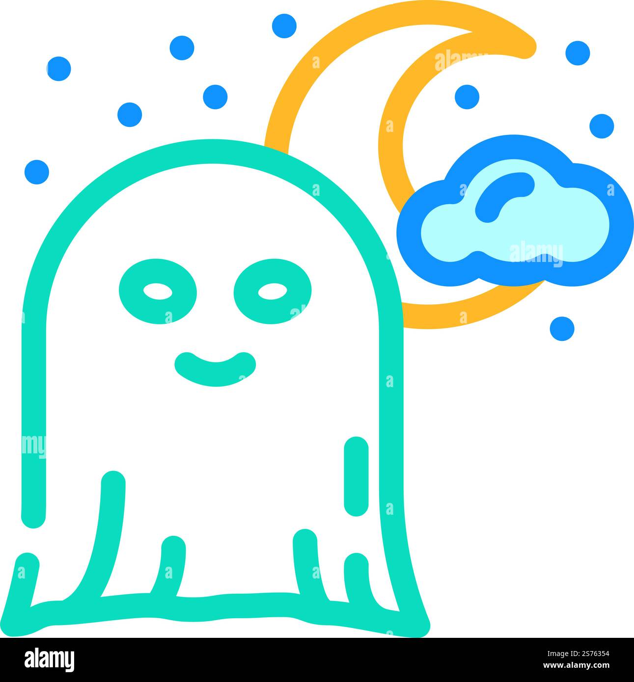 night ghost color icon vector. night ghost sign. isolated symbol ...