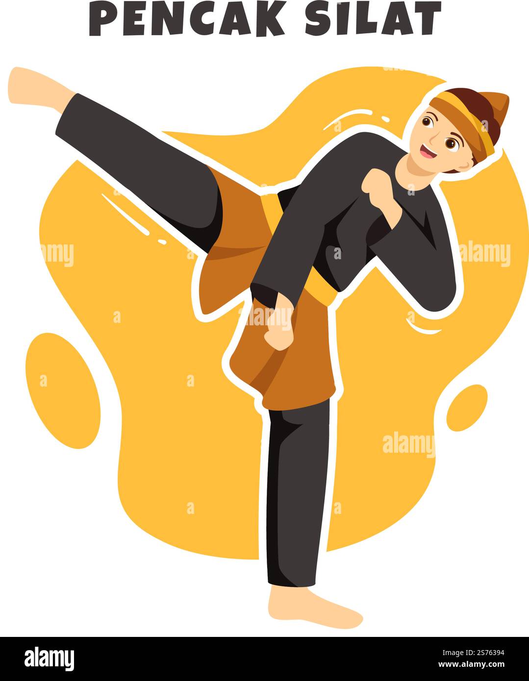 Pencak Silat Sport Illustration with People Pose Martial Artist from ...
