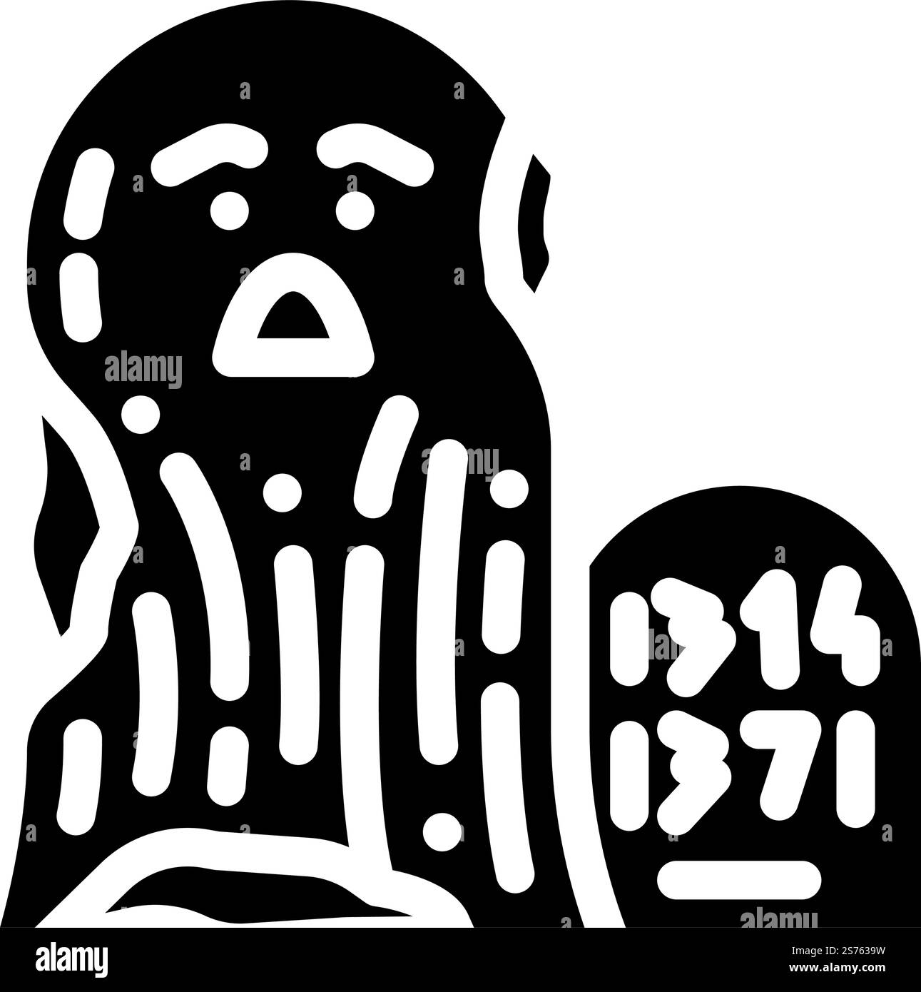 old ghost glyph icon vector. old ghost sign. isolated symbol ...