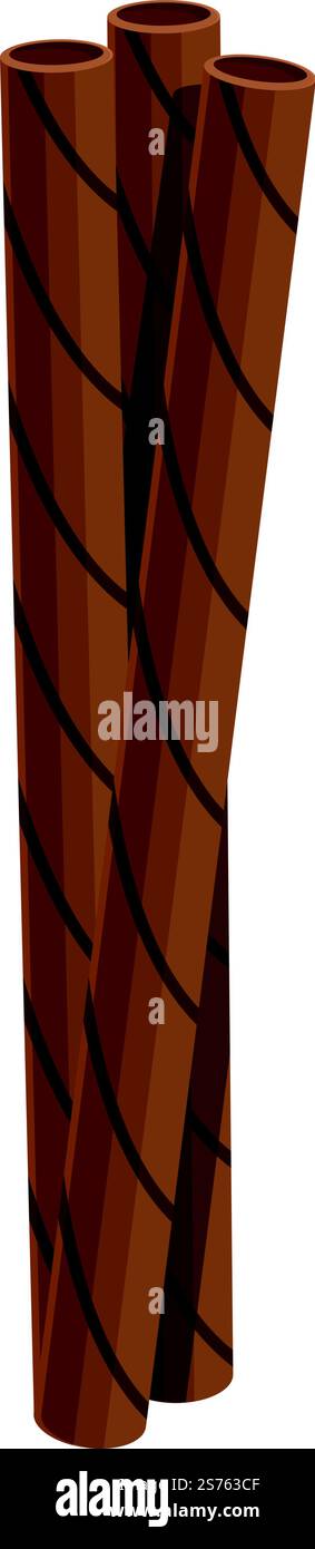 Tasty wafer rolls icon cartoon vector. Stick biscuit. Candy bakery ...