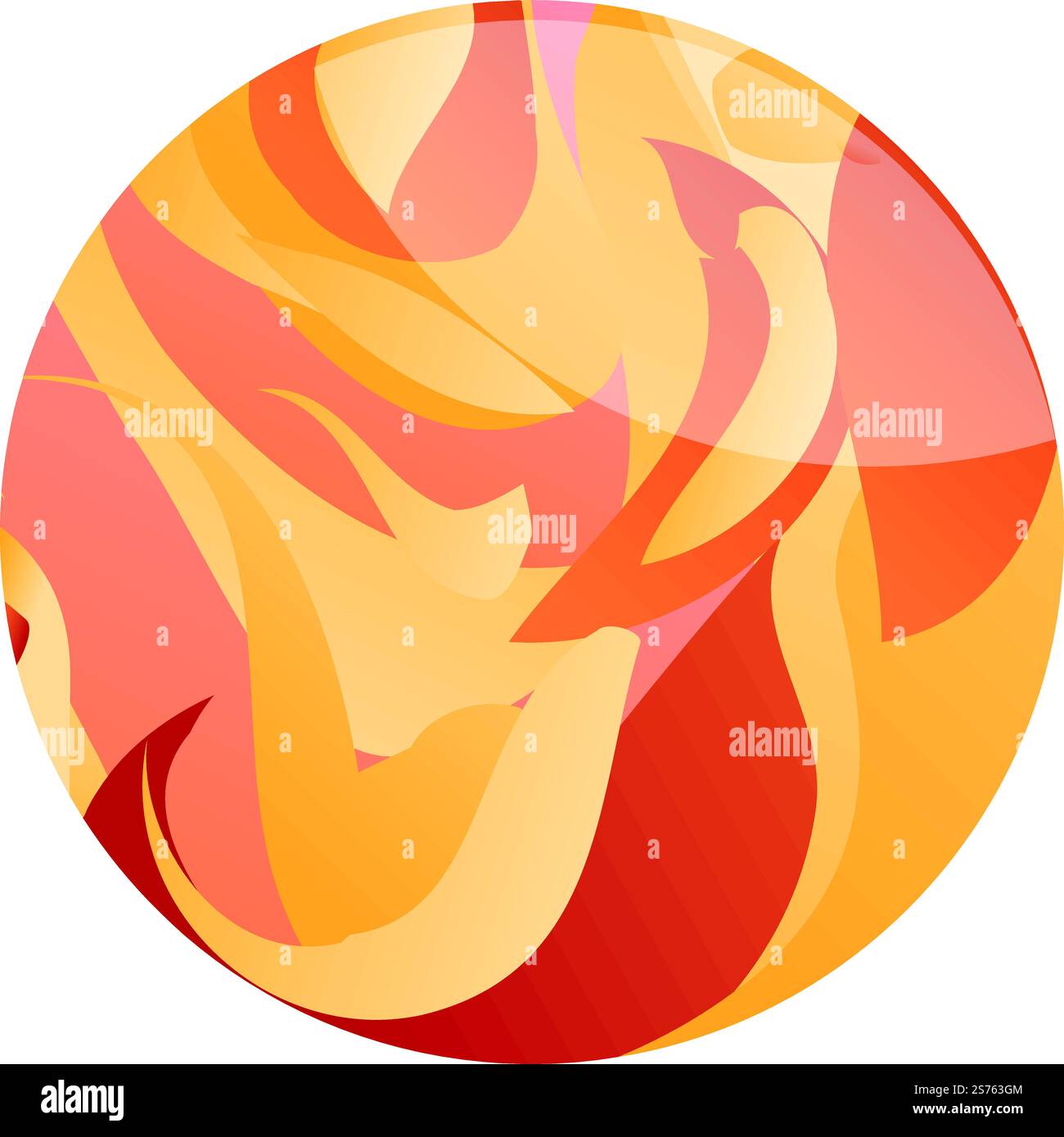 Orange epoxy resin icon cartoon vector. Color ball. Crystal bead ...