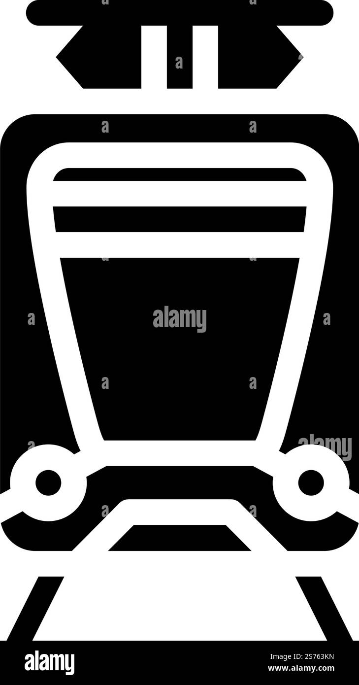 tram transport vehicle glyph icon vector. tram transport vehicle sign ...