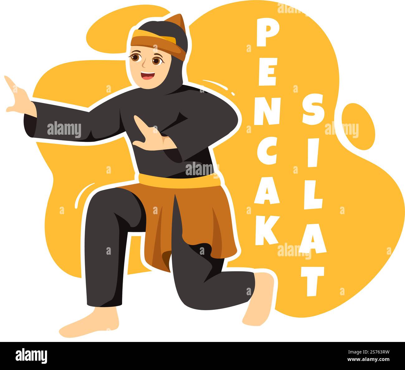 Pencak Silat Sport Illustration with People Pose Martial Artist from ...