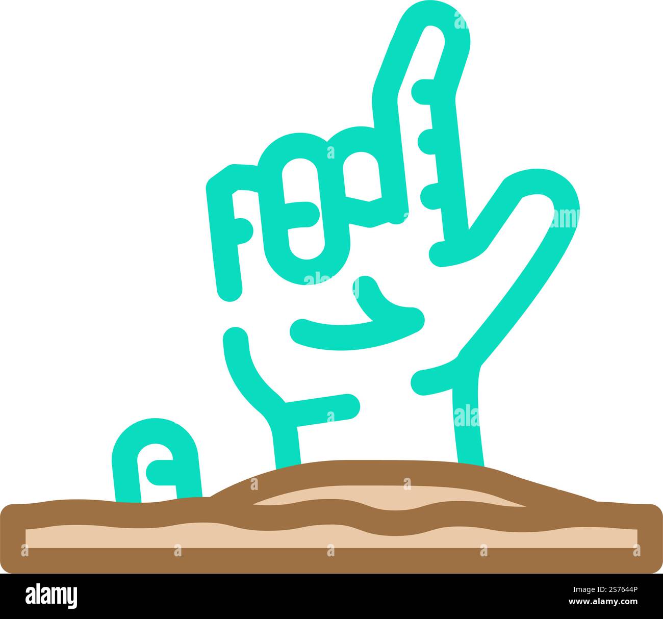 hand corpse zombie color icon vector. hand corpse zombie sign. isolated ...