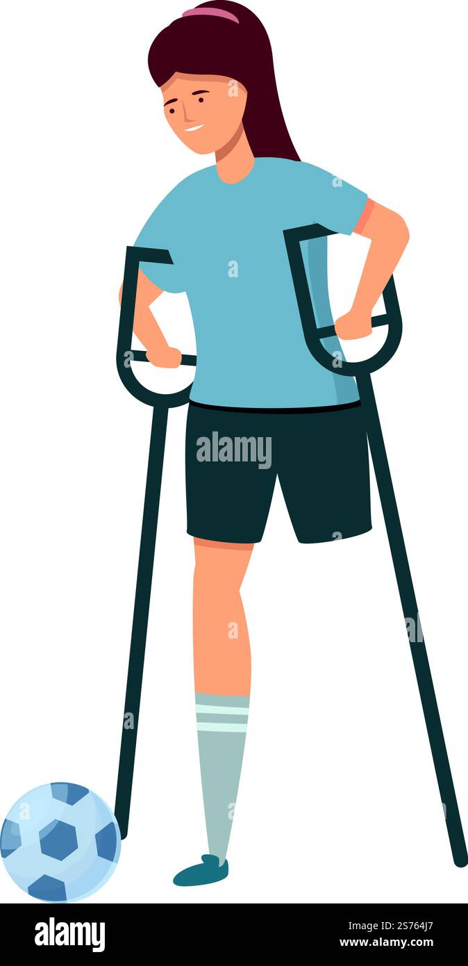 Disabled soccer player icon cartoon vector. Physical sport. Training ...