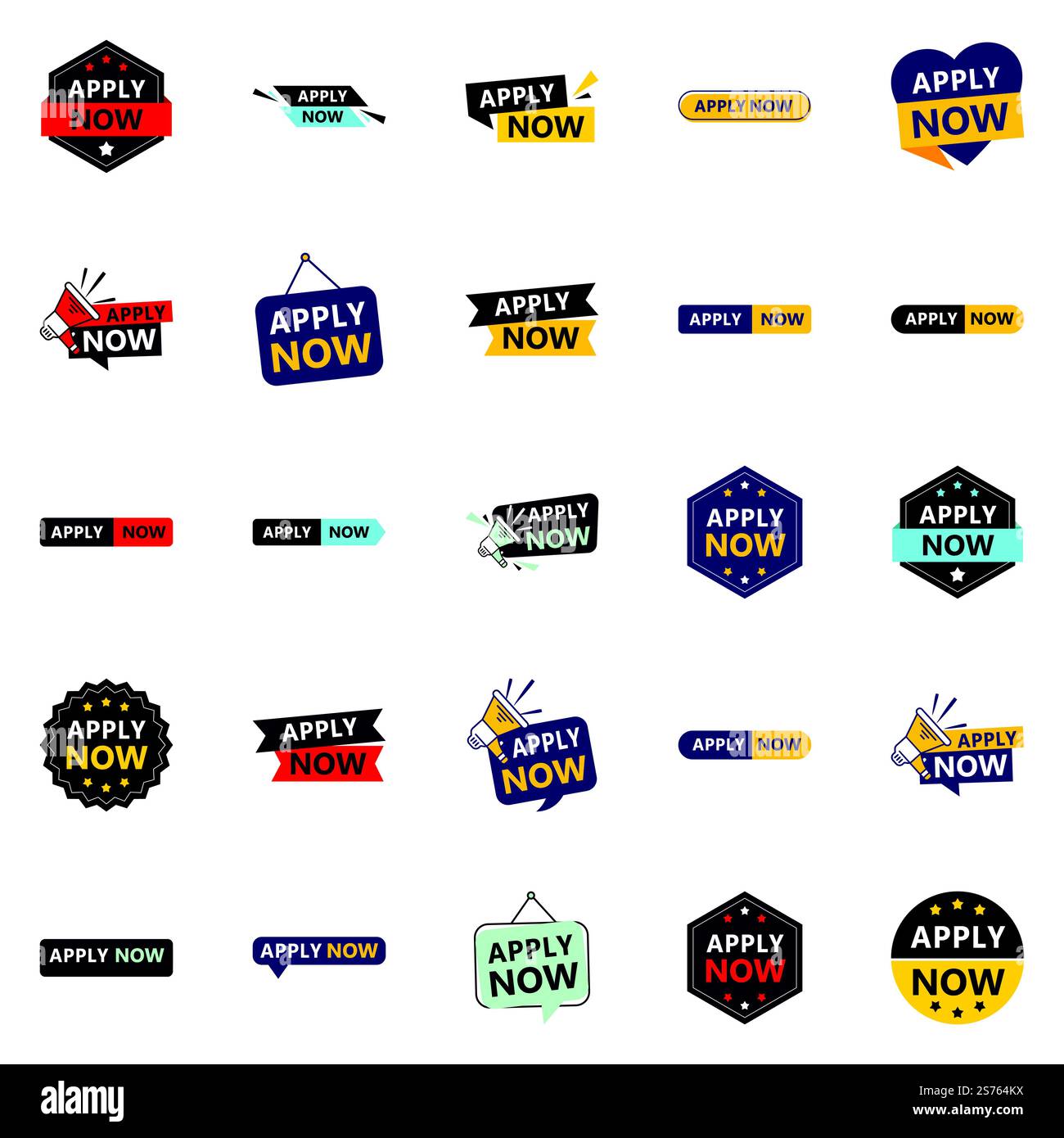 Get the Best Value with Our Pack of 25 Apply Now Banners Stock Vector ...