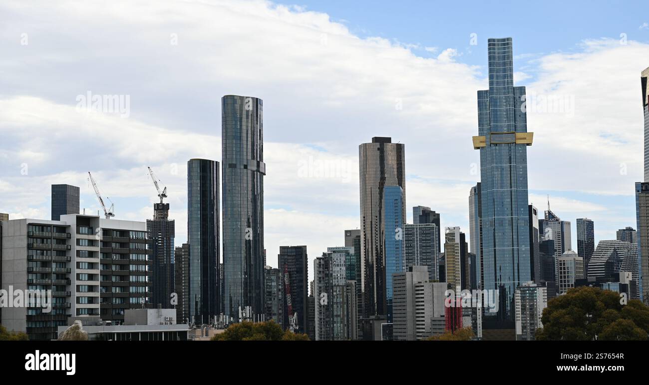 Skyline of the Melbourne Central Business District showing built form ...