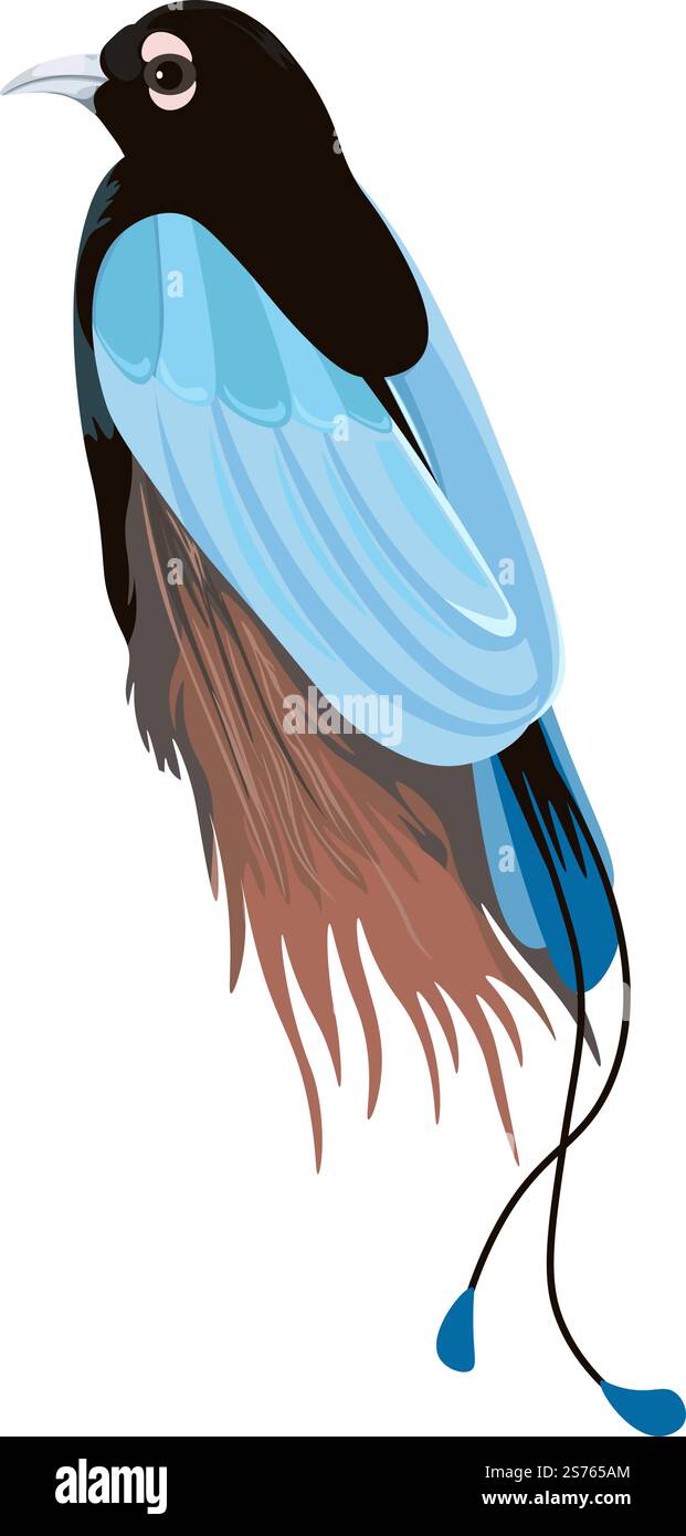 Tropical avian animal, isolated exotic bird with colorful plumage ...