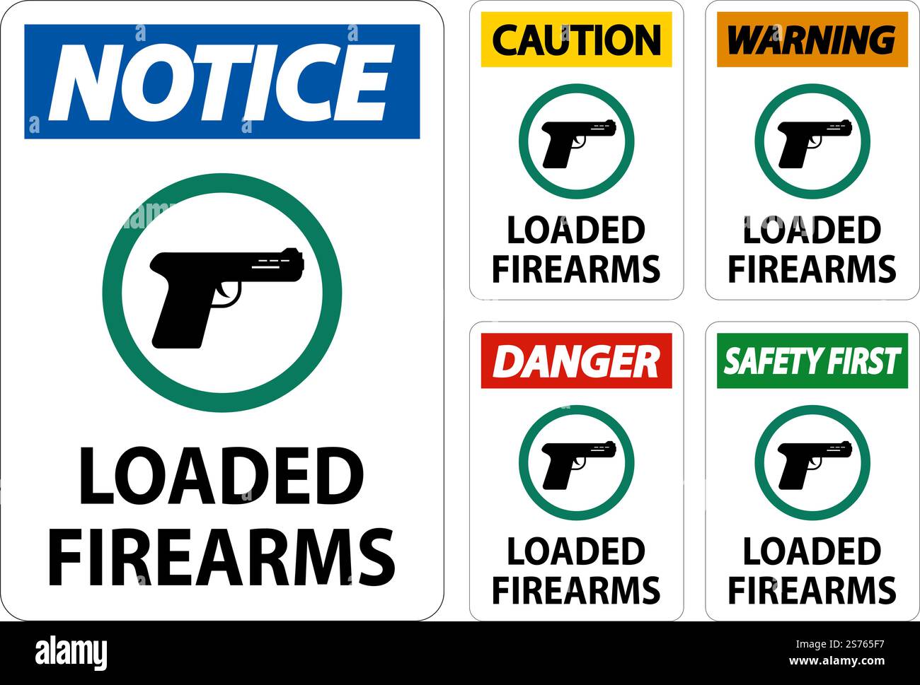 Gun Owner Sign Warning, Loaded Firearms Stock Vector Image & Art - Alamy