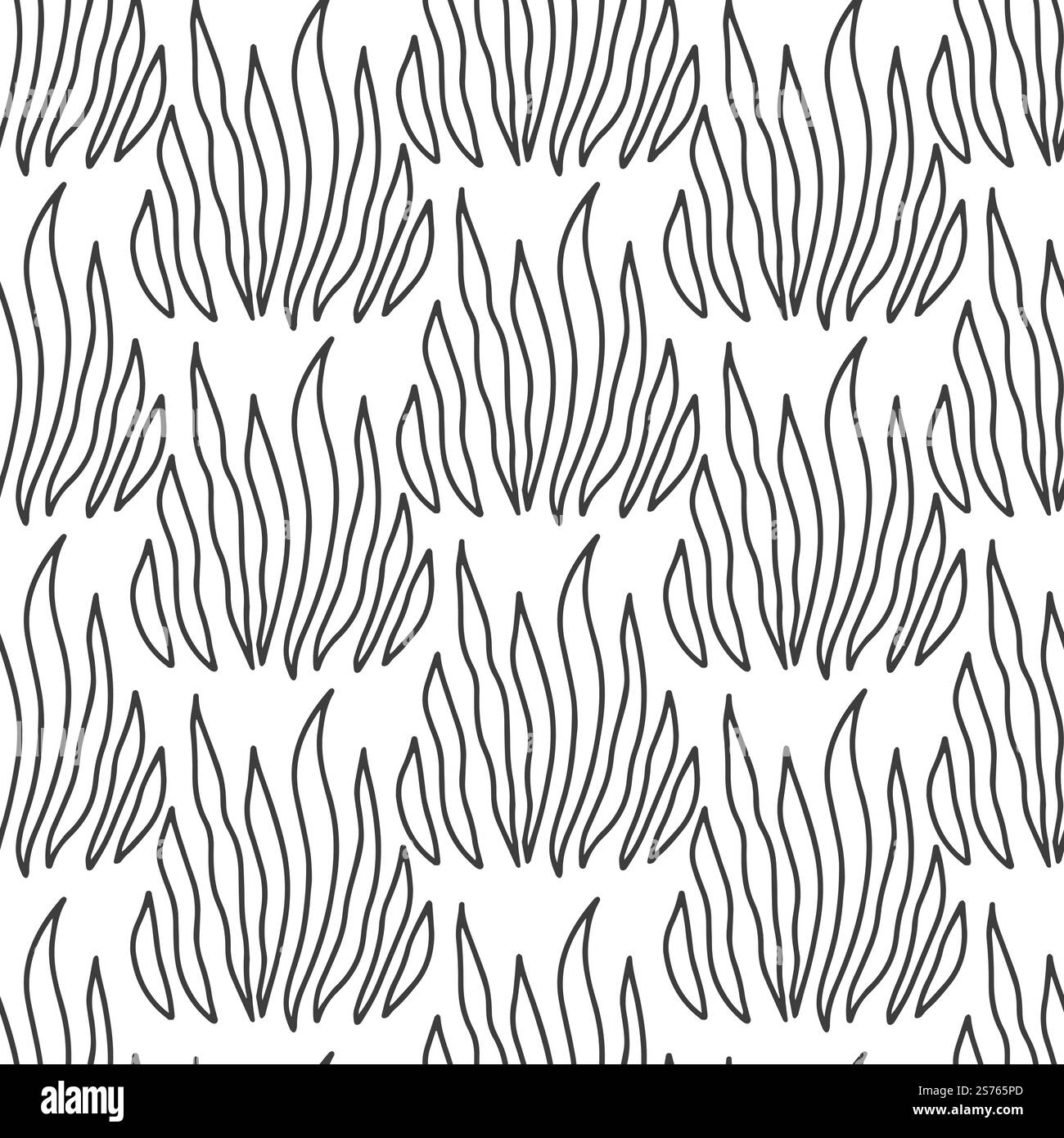 Hand drawn floral vector seamless pattern. Black abstract texture ...