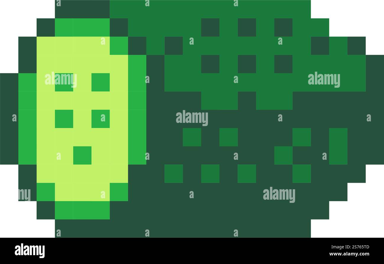 Cucumber vegetable slices, pixel sign of veggies for food and eating ...