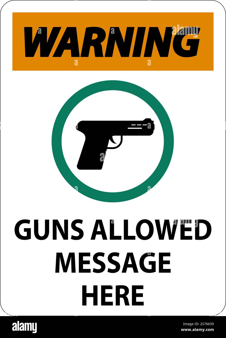 Warning Firearms Allowed Sign Guns Allowed Message Here Stock Vector ...