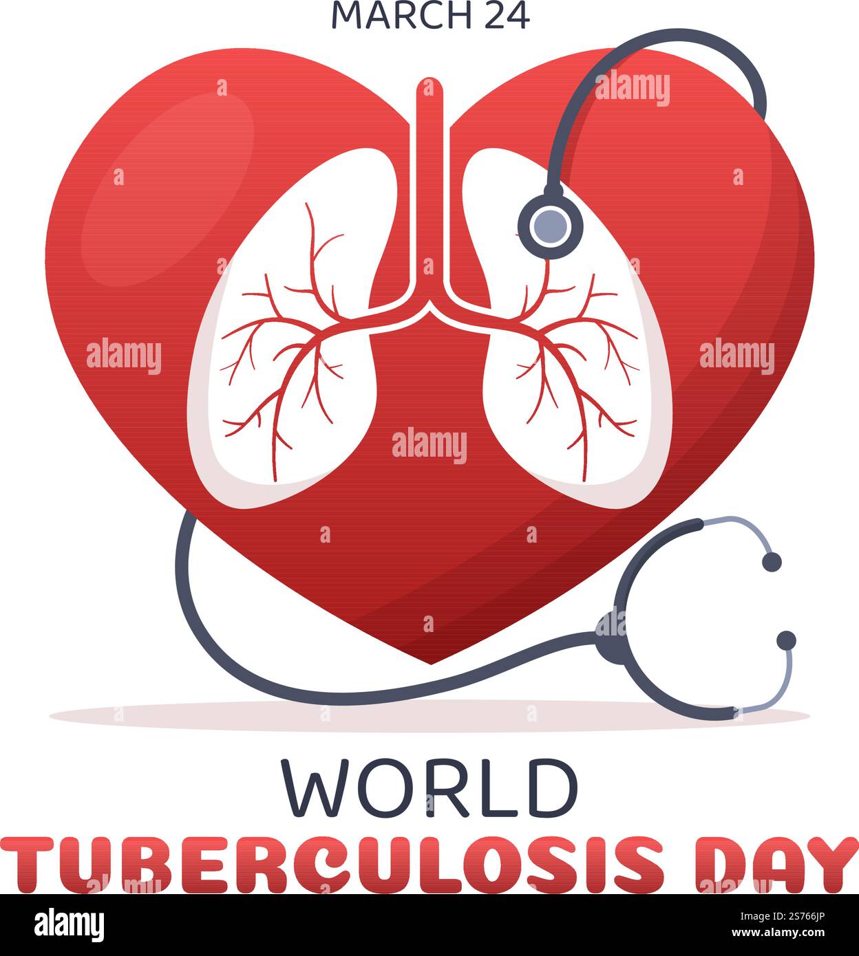 World Tuberculosis Day on March 24 Illustration with Pictures of the Lungs and Organ Inspection ...