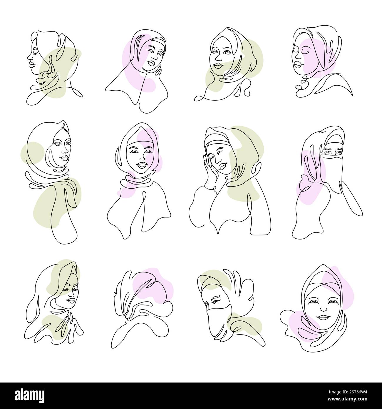 Lady with veil covering face Stock Vector Images - Alamy