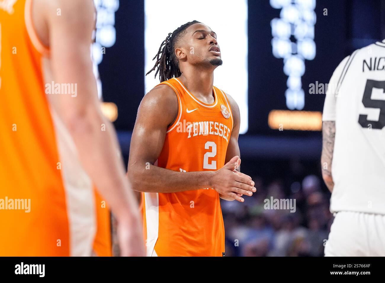 Nashville, Tennessee, USA. 18th Jan, 2025. Tennessee Volunteers guard ...