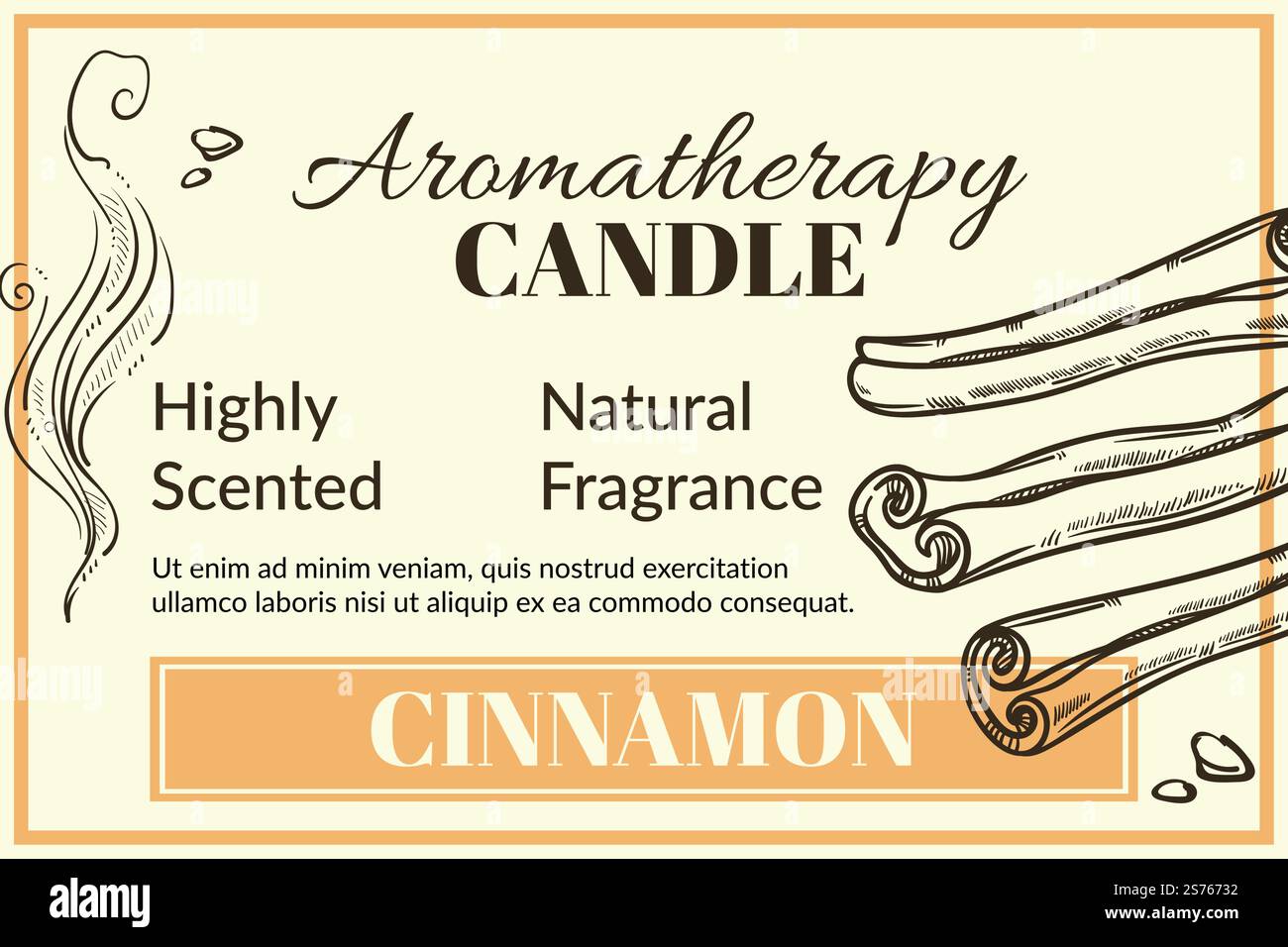 Scented aromatherapy candle with natural fragrance and smell. Cinnamon ...