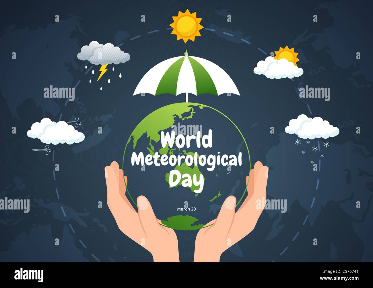 World Meteorological Day Illustration with Meteorology Science and ...