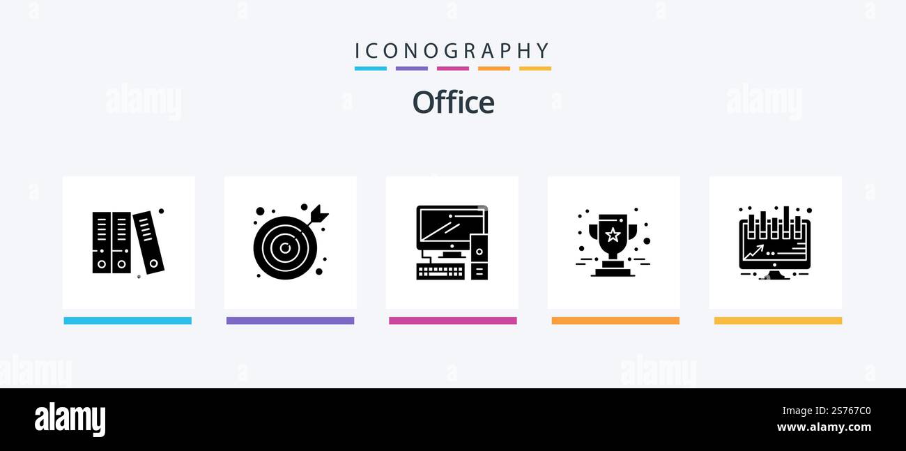 Office Glyph 5 Icon Pack Including . board. office. analytics. prize. Creative Icons Design ...