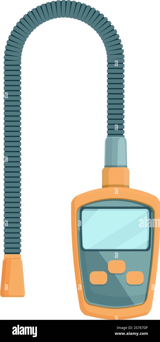 Engineer gas detector icon cartoon vector. Meter monitor. Digital ...