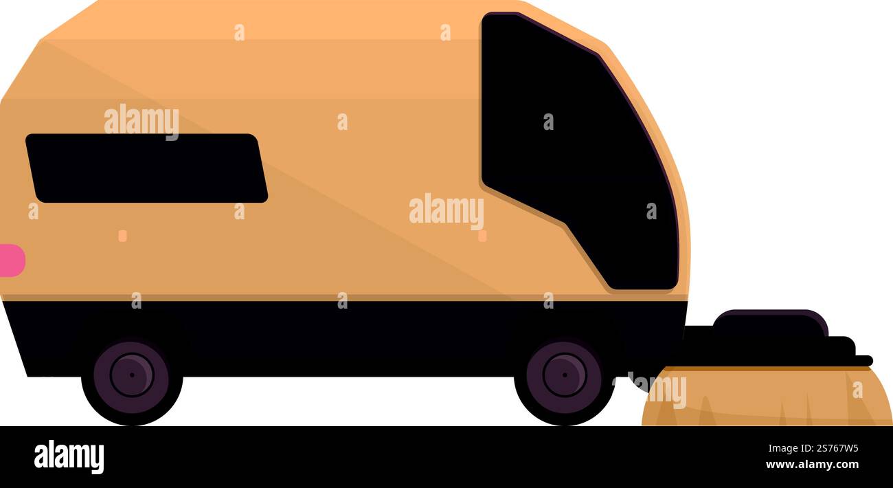 Street sweeper icon cartoon vector. Road truck. Vehicle city. Street ...