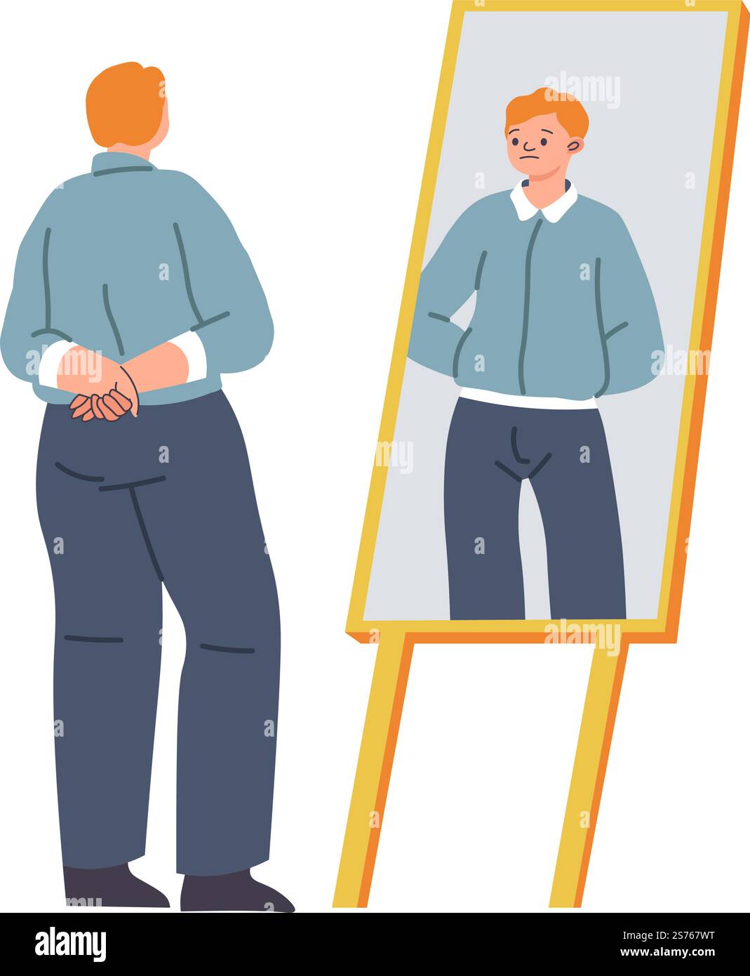 Embracing good and bad sides of personality, isolated male character ...