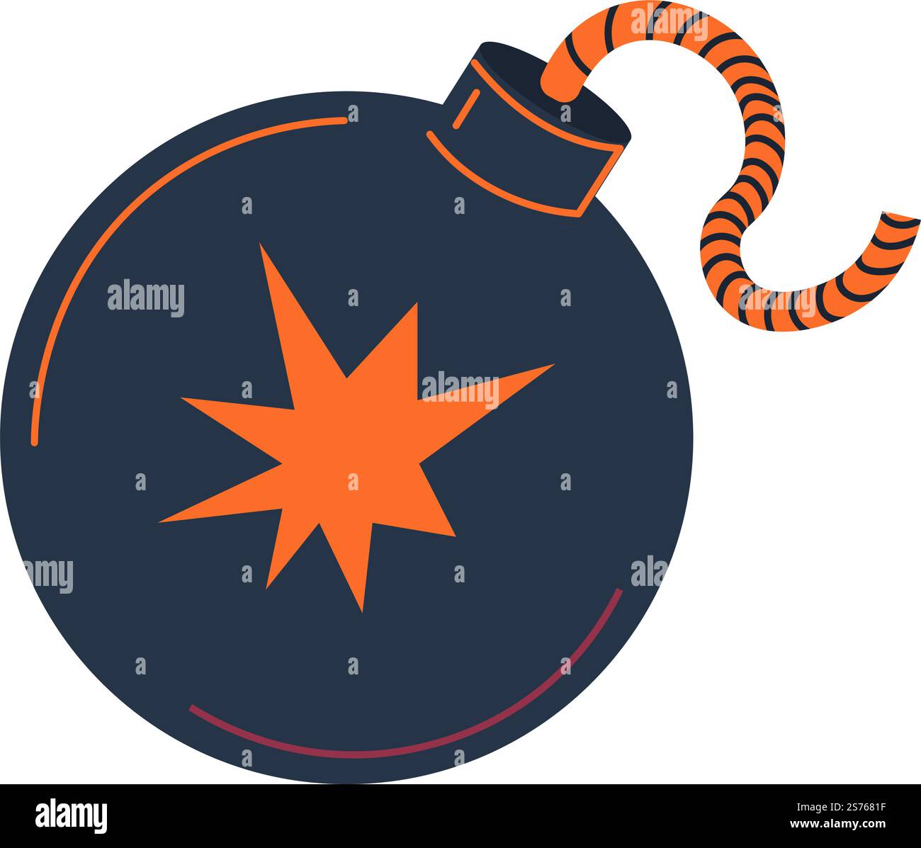 Grenade with fuse, violent release of energy. Bombs and weaponry, ball ...