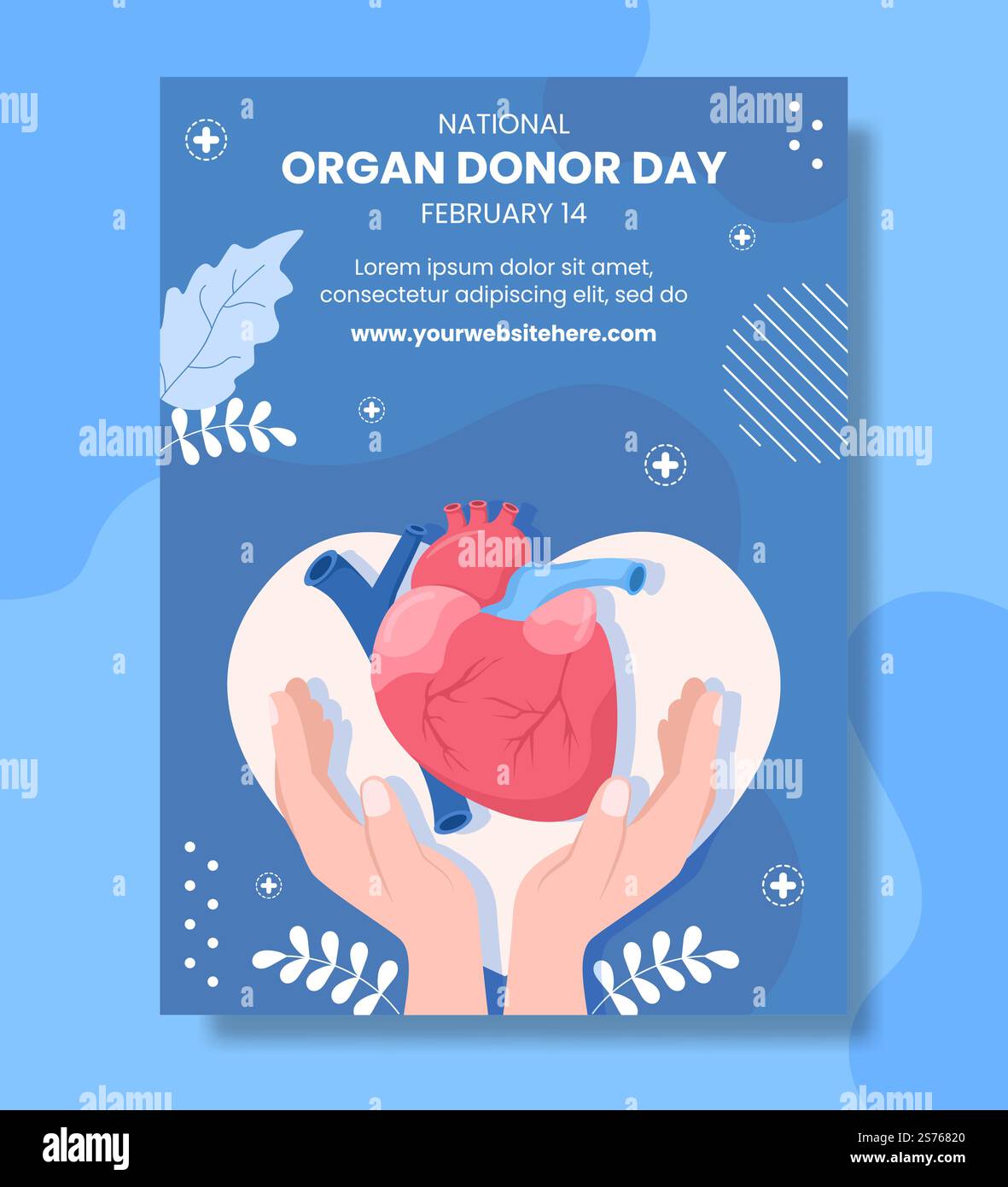 World Organ Donation Day Poster Flat Cartoon Hand Drawn Background ...