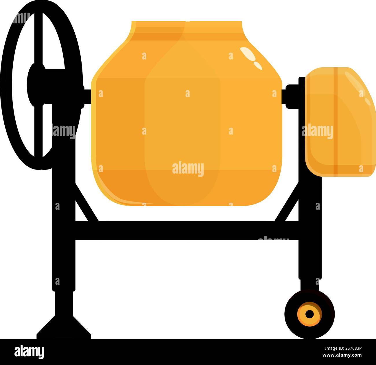 Work mixer icon cartoon vector. Wheel mixer. Construction equipment ...