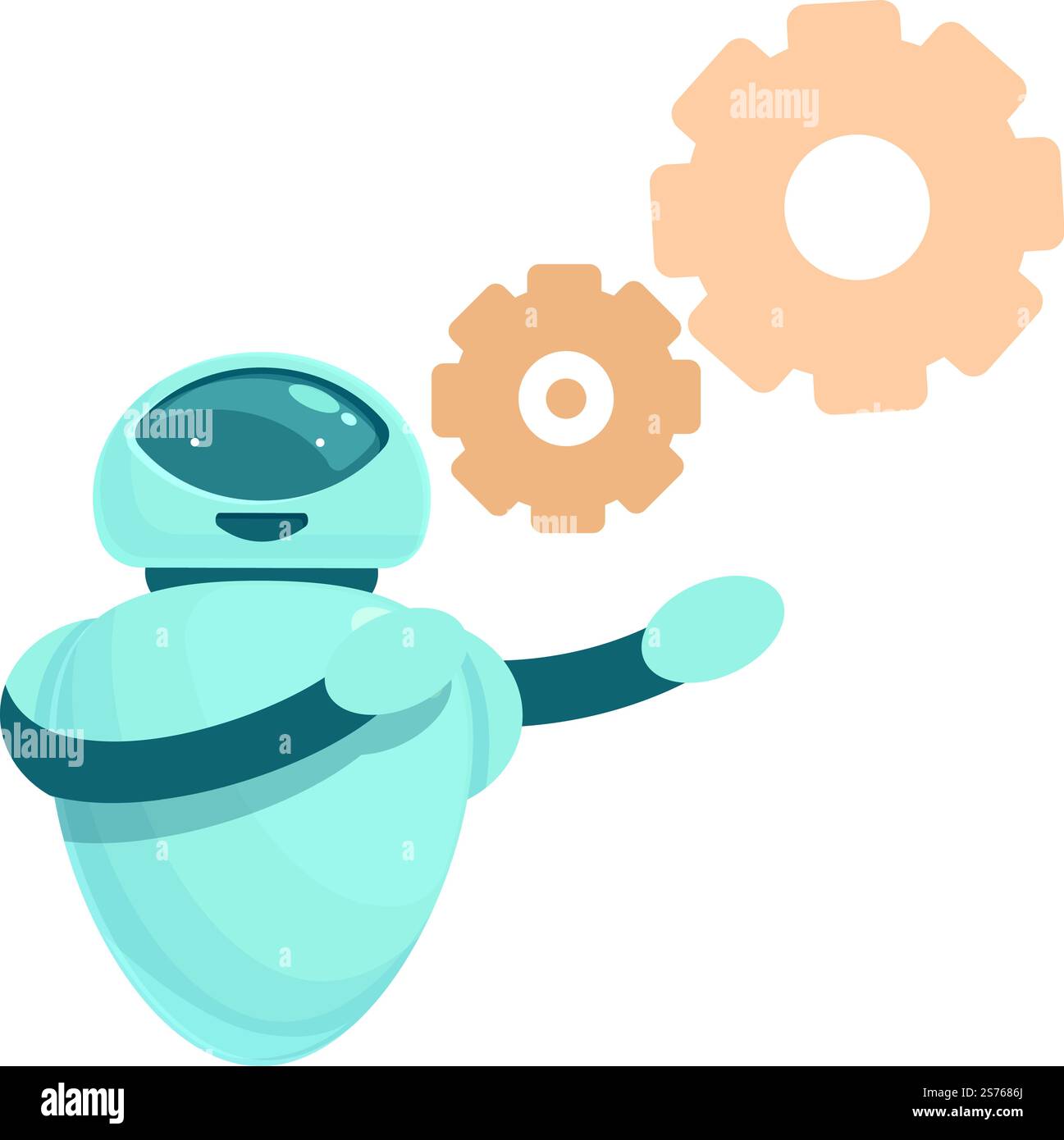 Bot gear trade icon cartoon vector. Money education. People worker. Bot ...