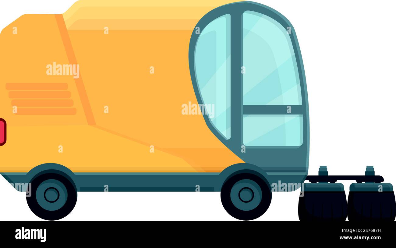 Sweeper cleaner icon cartoon vector. Road truck. Vehicle city. Sweeper ...