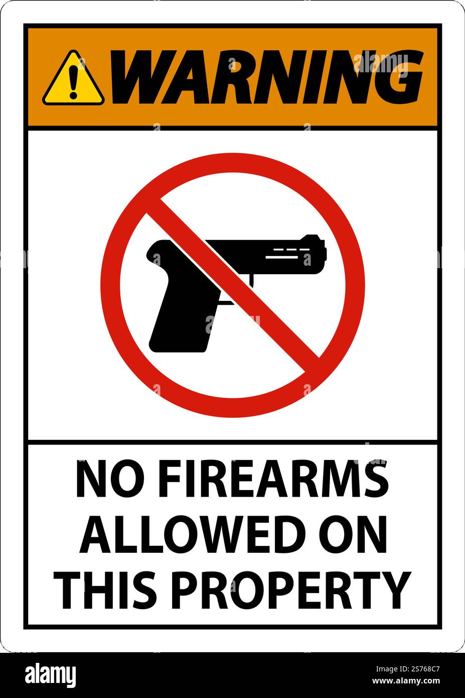 Warning Sign No Firearms Allowed On This Property Stock Vector Image ...
