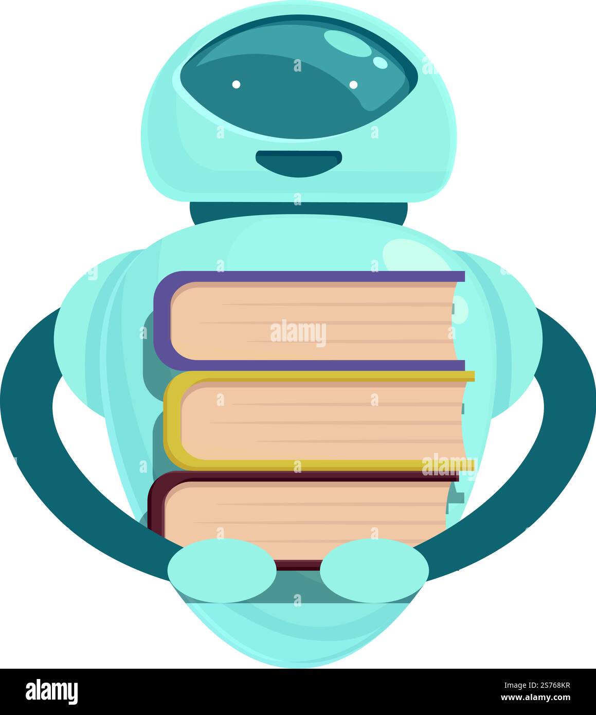 Book stack bot icon cartoon vector. Business study. Money education ...