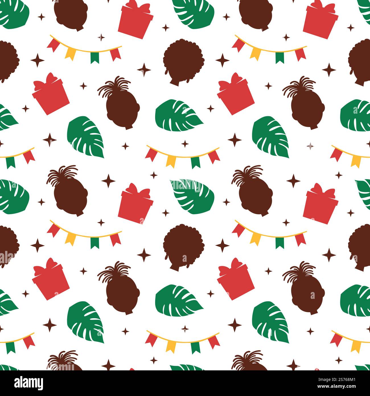 Black History Month Seamless Pattern of African American Holiday in ...