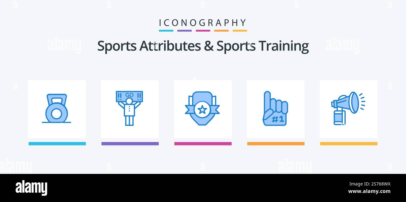 Sports Atributes And Sports Training Blue 5 Icon Pack Including air ...