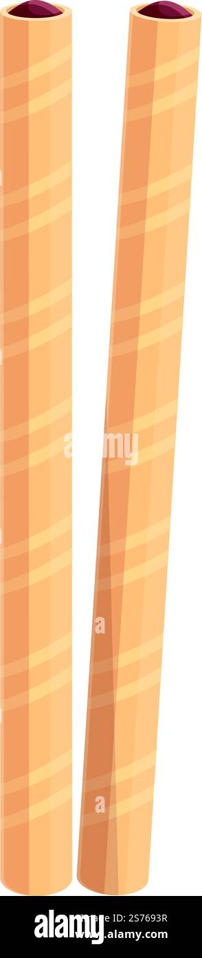 Candy wafer rolls icon cartoon vector. Stick biscuit. Cookie cream ...