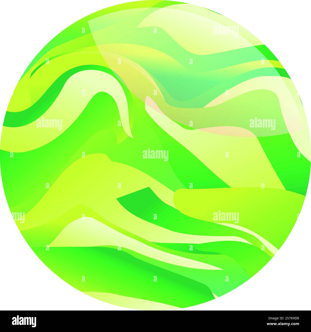Green sphere icon cartoon vector. Circle drop. Art design. Green sphere ...