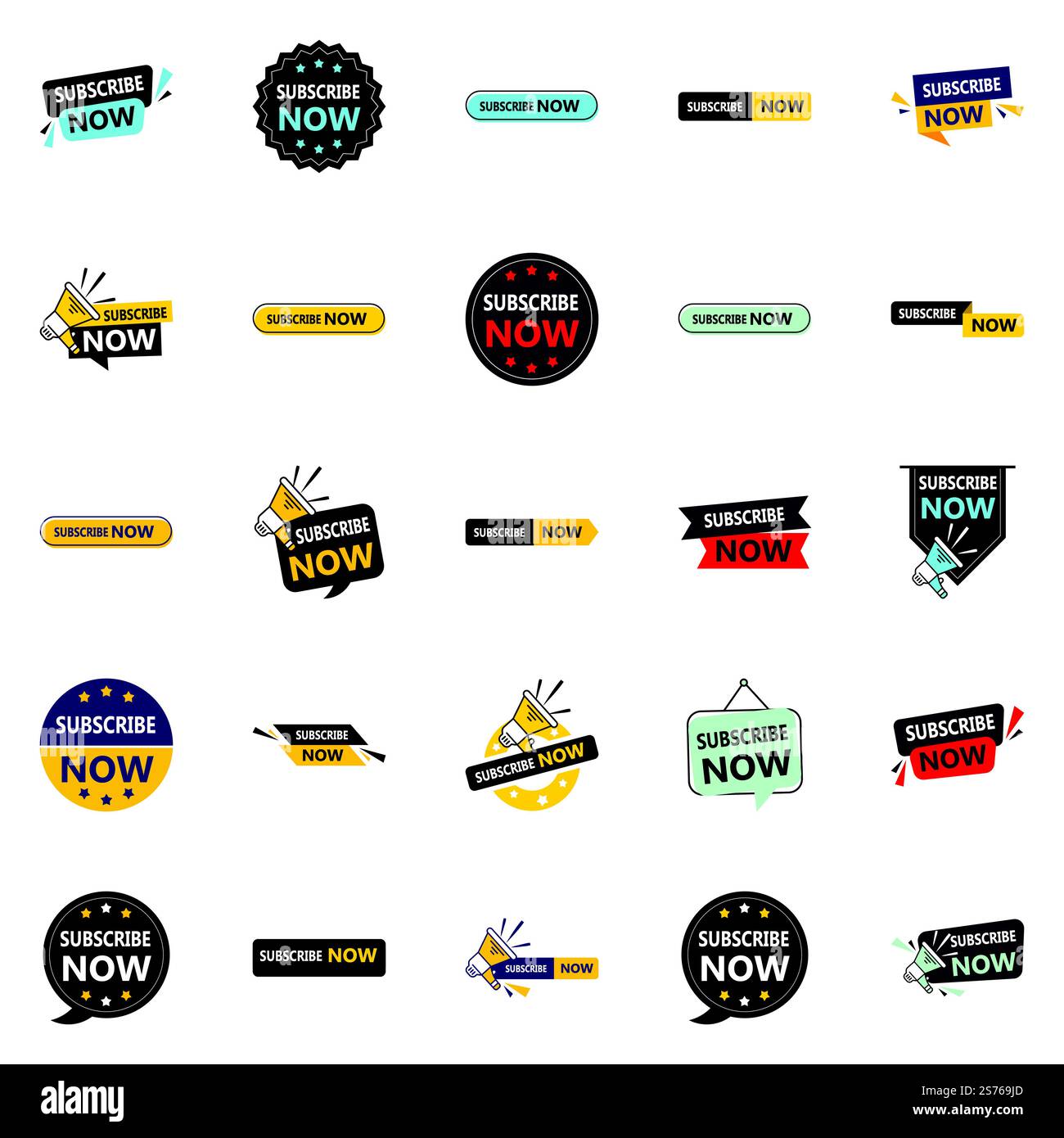 Subscribe Now 25 Vector Banners for Stunning Design Flexibility Stock ...