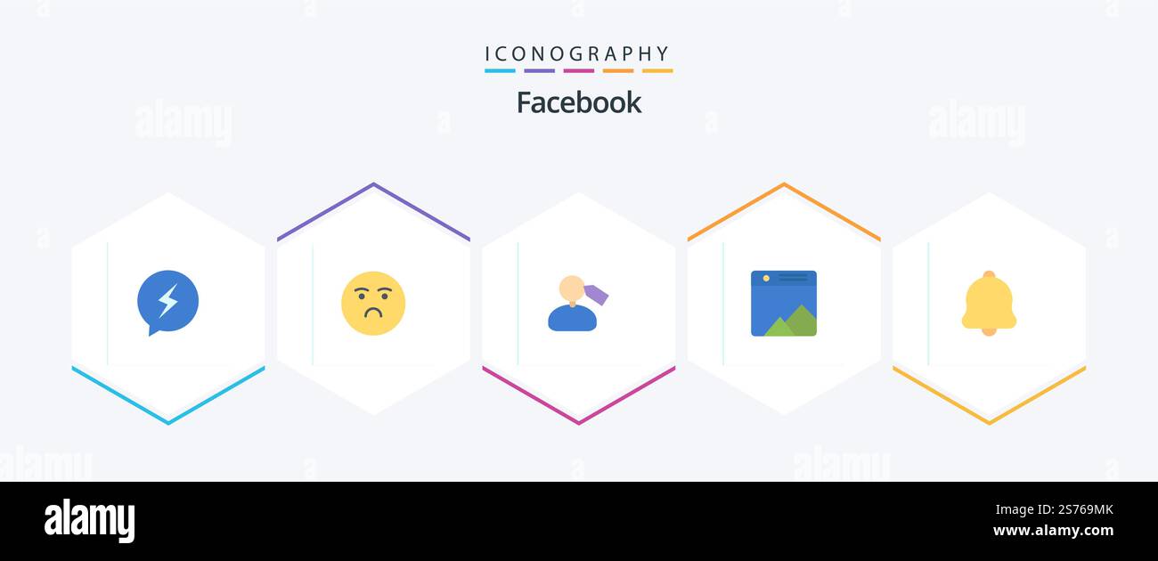 Facebook 25 Flat icon pack including bell. web. tag. gallery. image ...