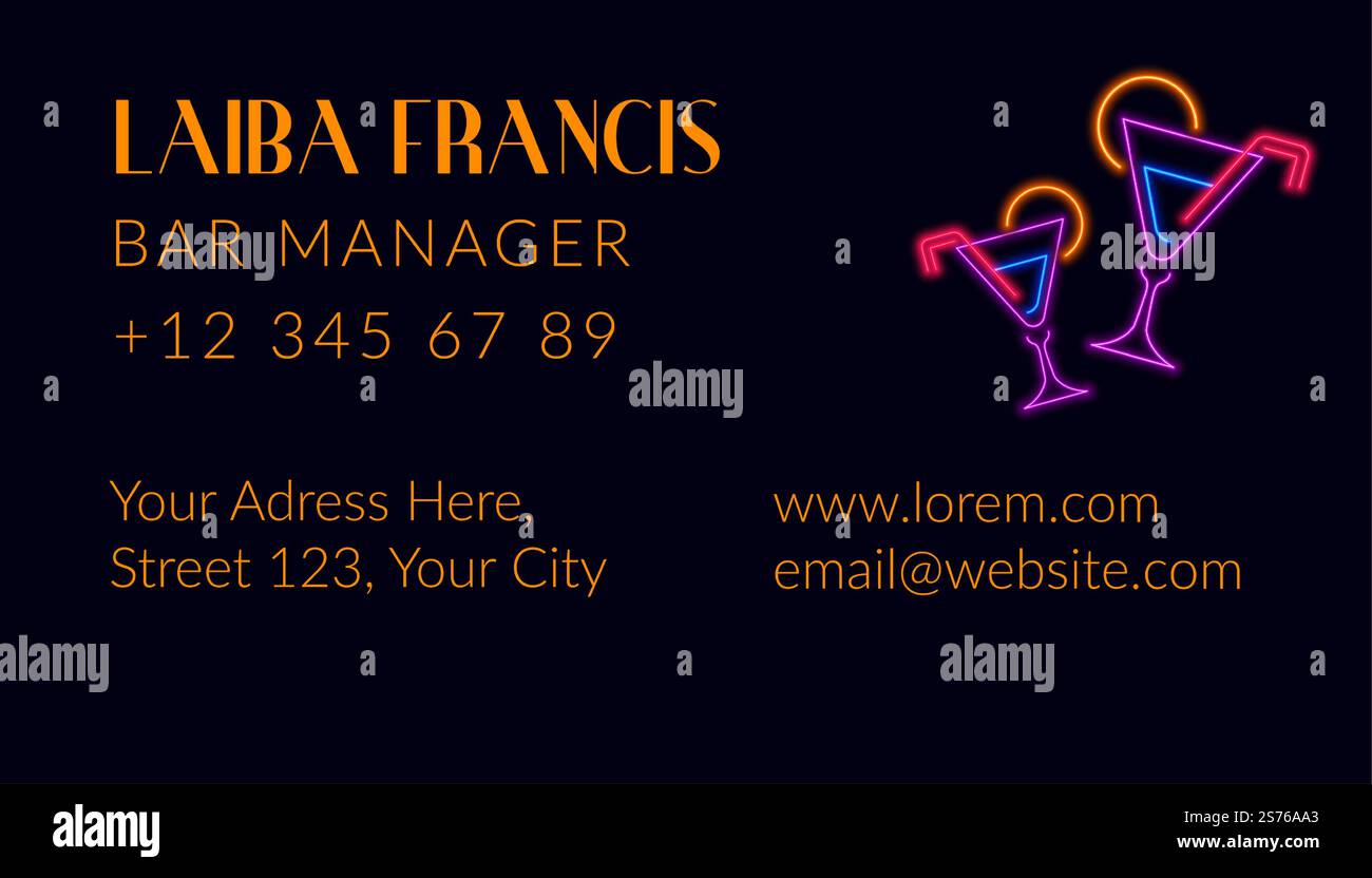 Address and contact information of bar manager. Phone number and ...
