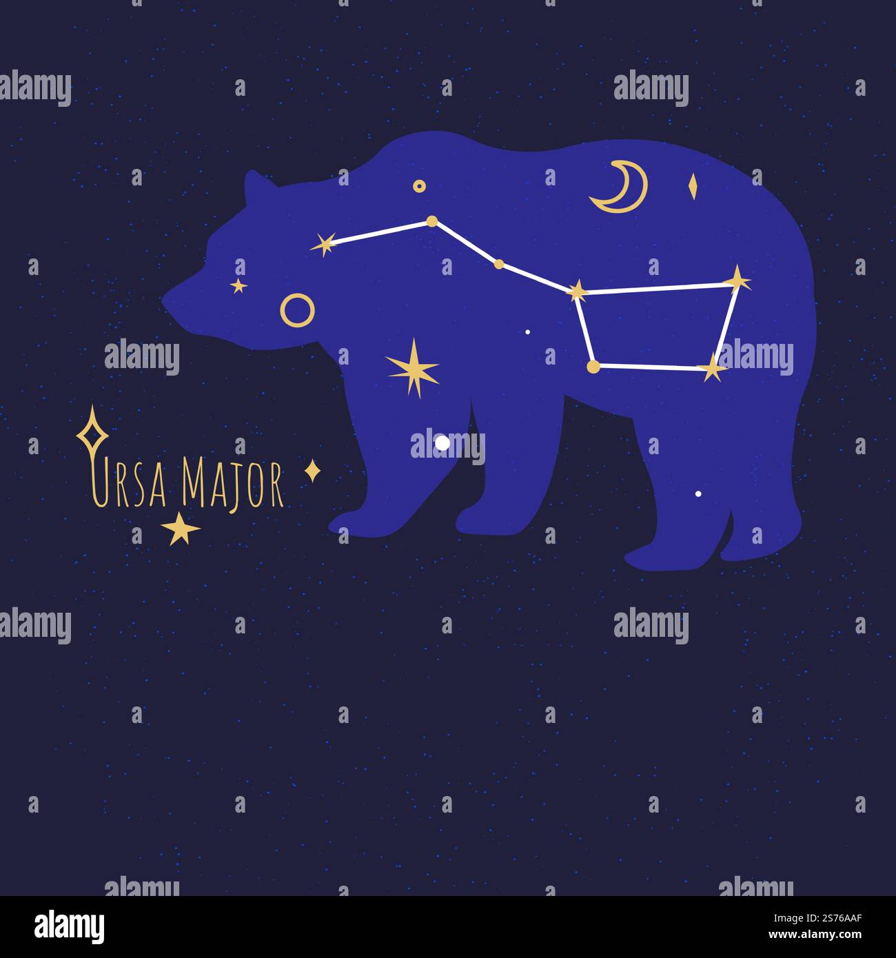 Stars at night sky forming constellation of ursa major. Astronomy and ...