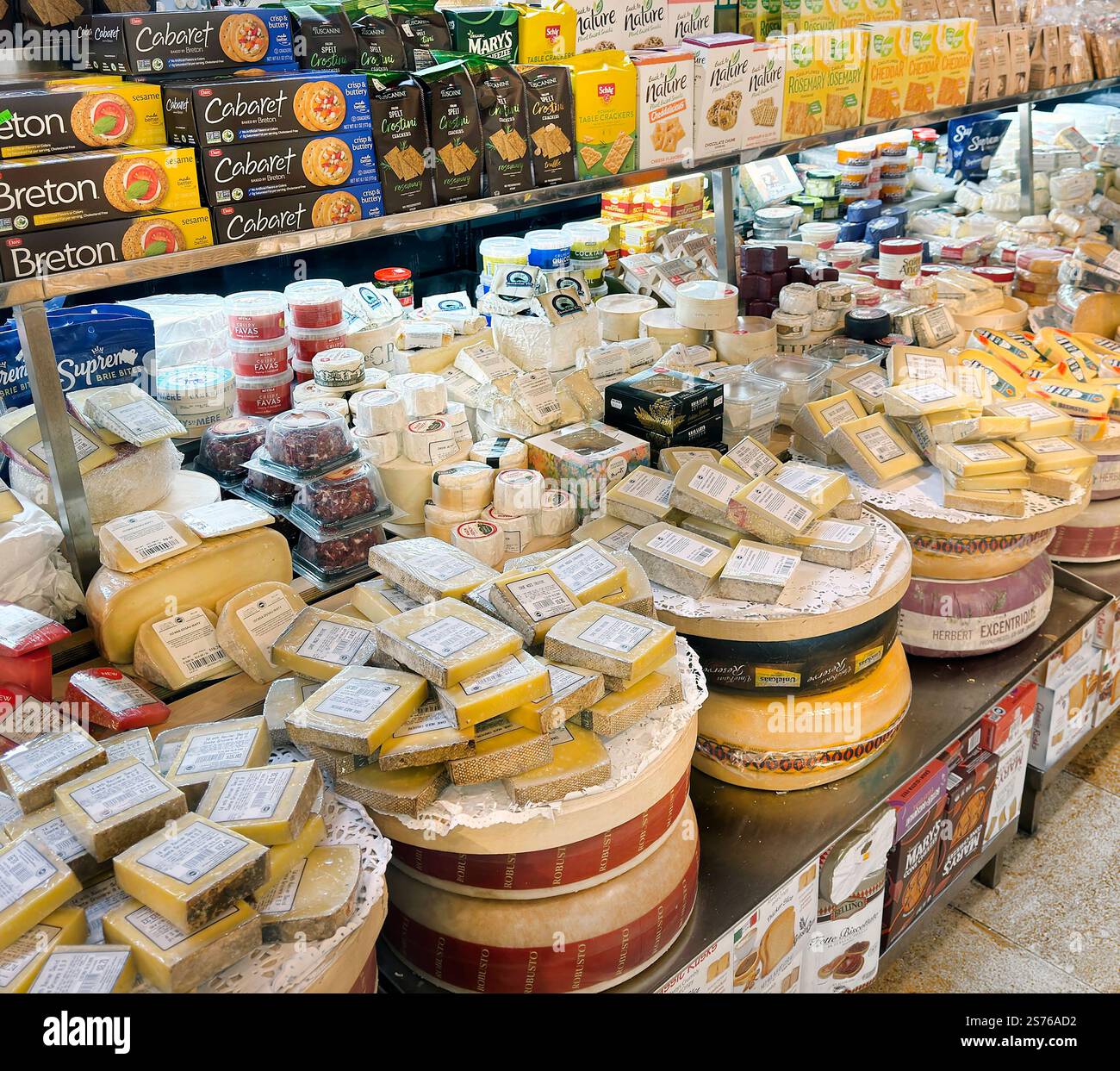 Grocery store cheese section Stock Photo - Alamy