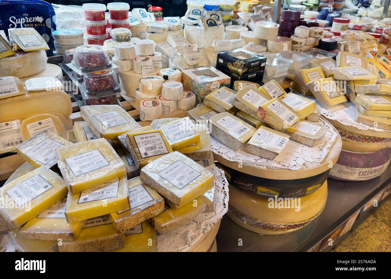 Grocery store cheese section Stock Photo - Alamy