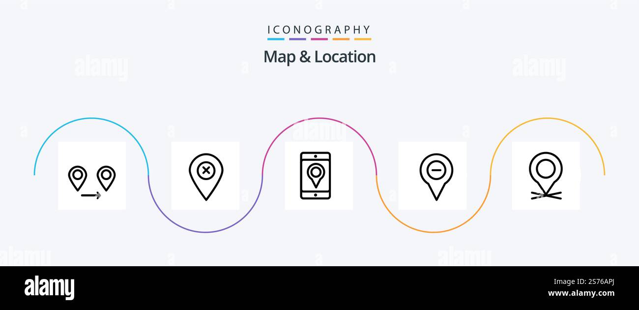 Map and Location Line 5 Icon Pack Including map. minus. cell. pin. map ...